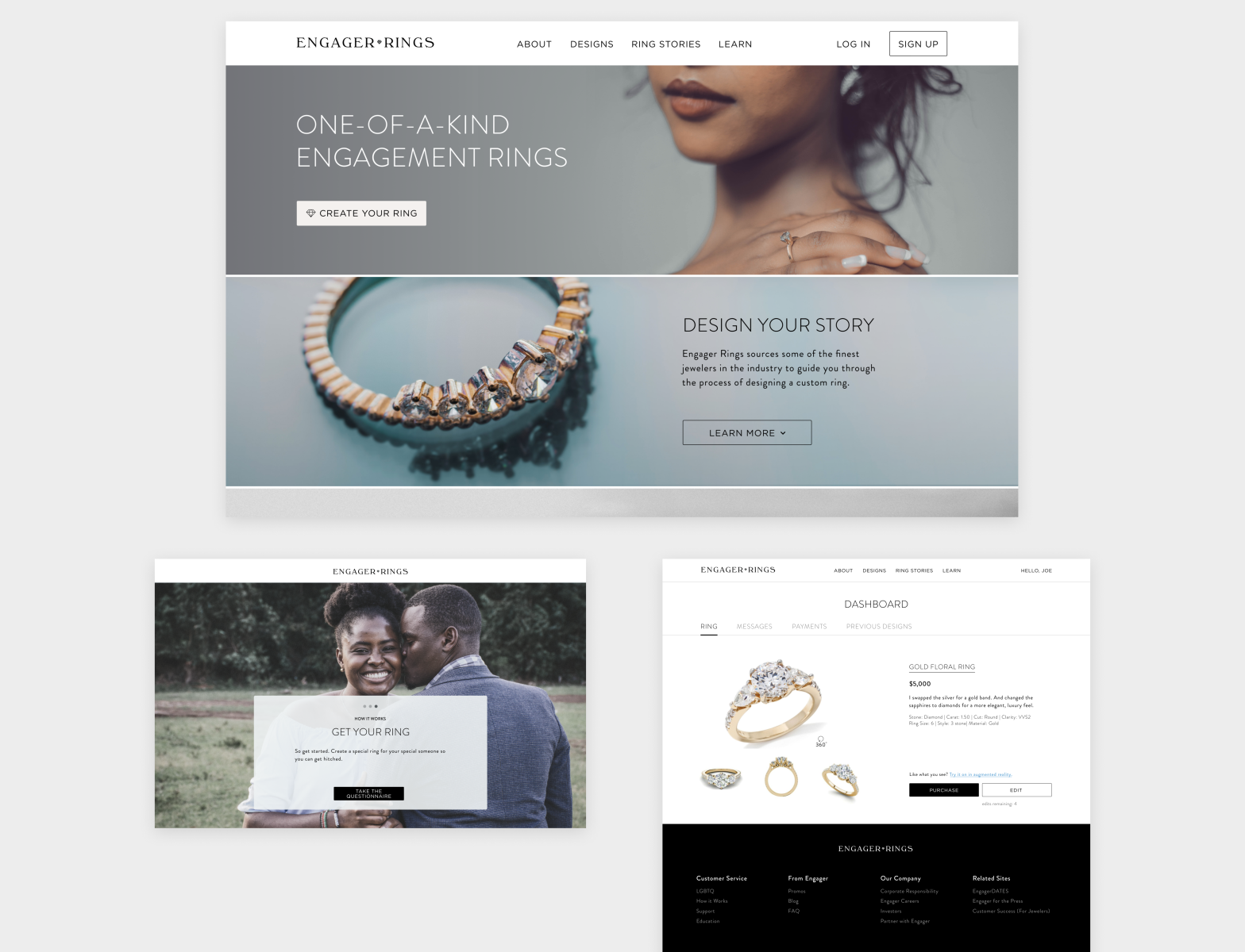 Web Design for Engager Rings by Jessie Jia on Dribbble