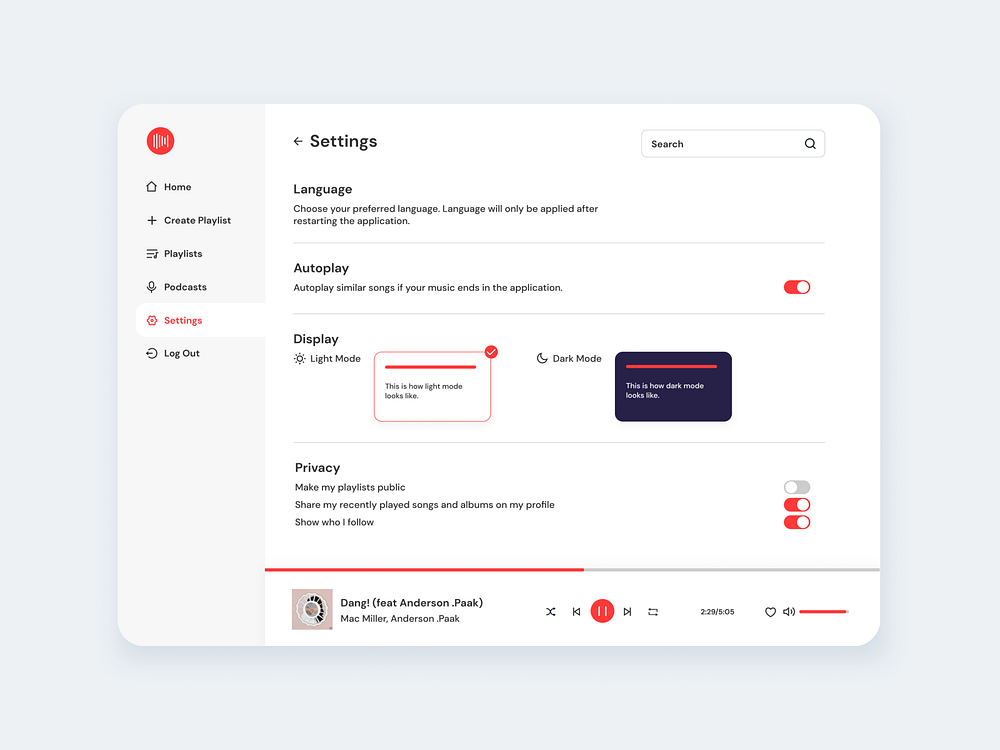 Settings Page Design designs, themes, templates and downloadable ...