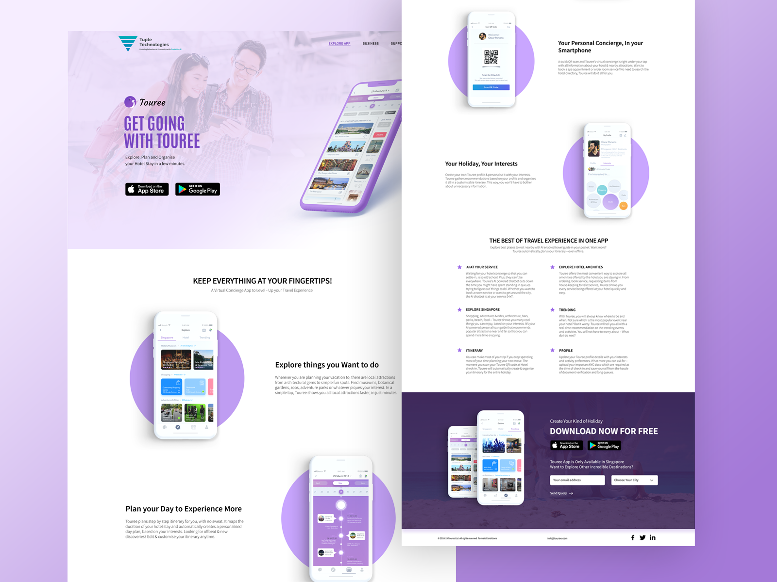 Touree Landing Page by Ankit Bhatnagar on Dribbble