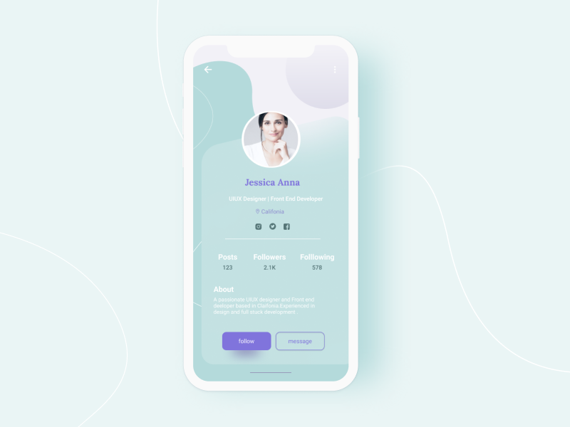 Day 4 - Profile Screen by maymyatmon_m3 on Dribbble