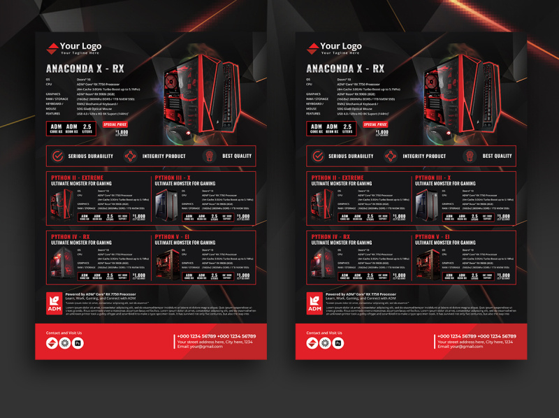 PC Gaming Computer Product Flyer Template by Sahariya Islam on Dribbble
