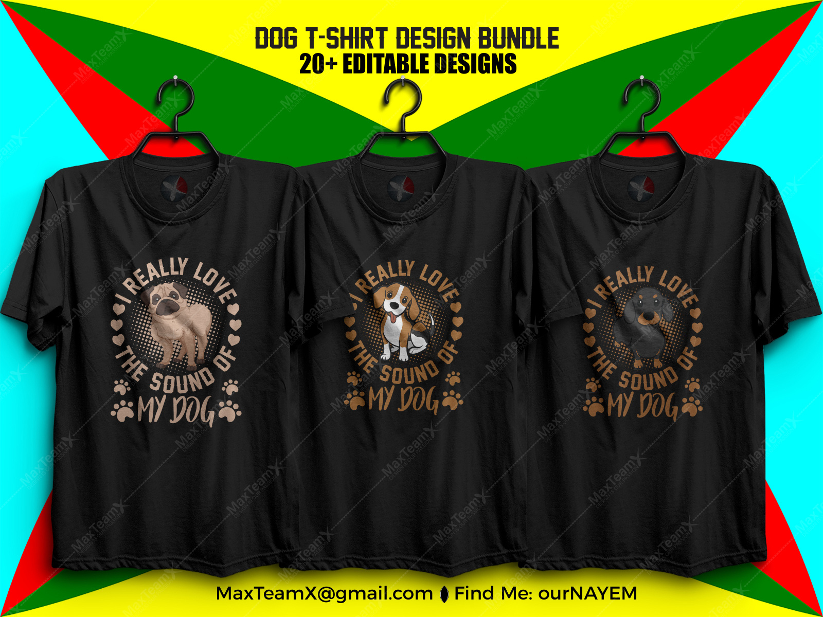 20+ Print Ready Editable Dog T-Shirts Design Bundle :)2 by Md Nayem on ...
