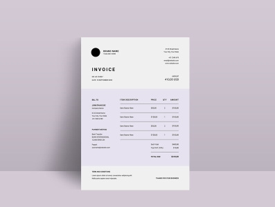 Invoice Template For Small Business by Zulham Jusuf on Dribbble