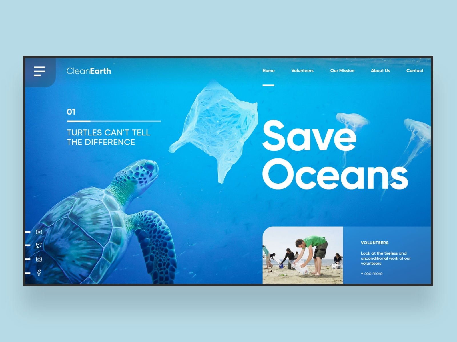 Web UI Inspiration - N. 15 - Save Oceans by Nicolás Scarselli on Dribbble