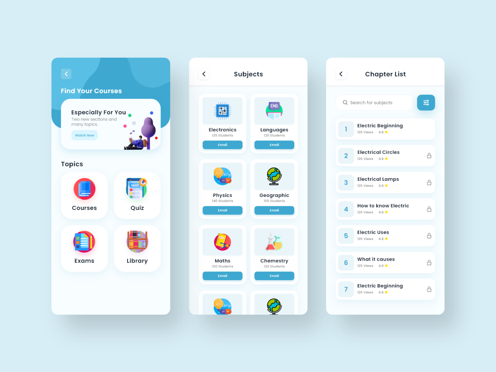 E-Learning App UI by Masum Ahammad on Dribbble