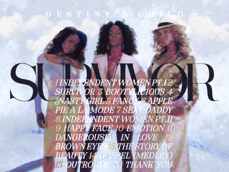 SURVIVOR | Destiny's Child • Tracklist Design by ALIMAYDIDTHAT on Dribbble