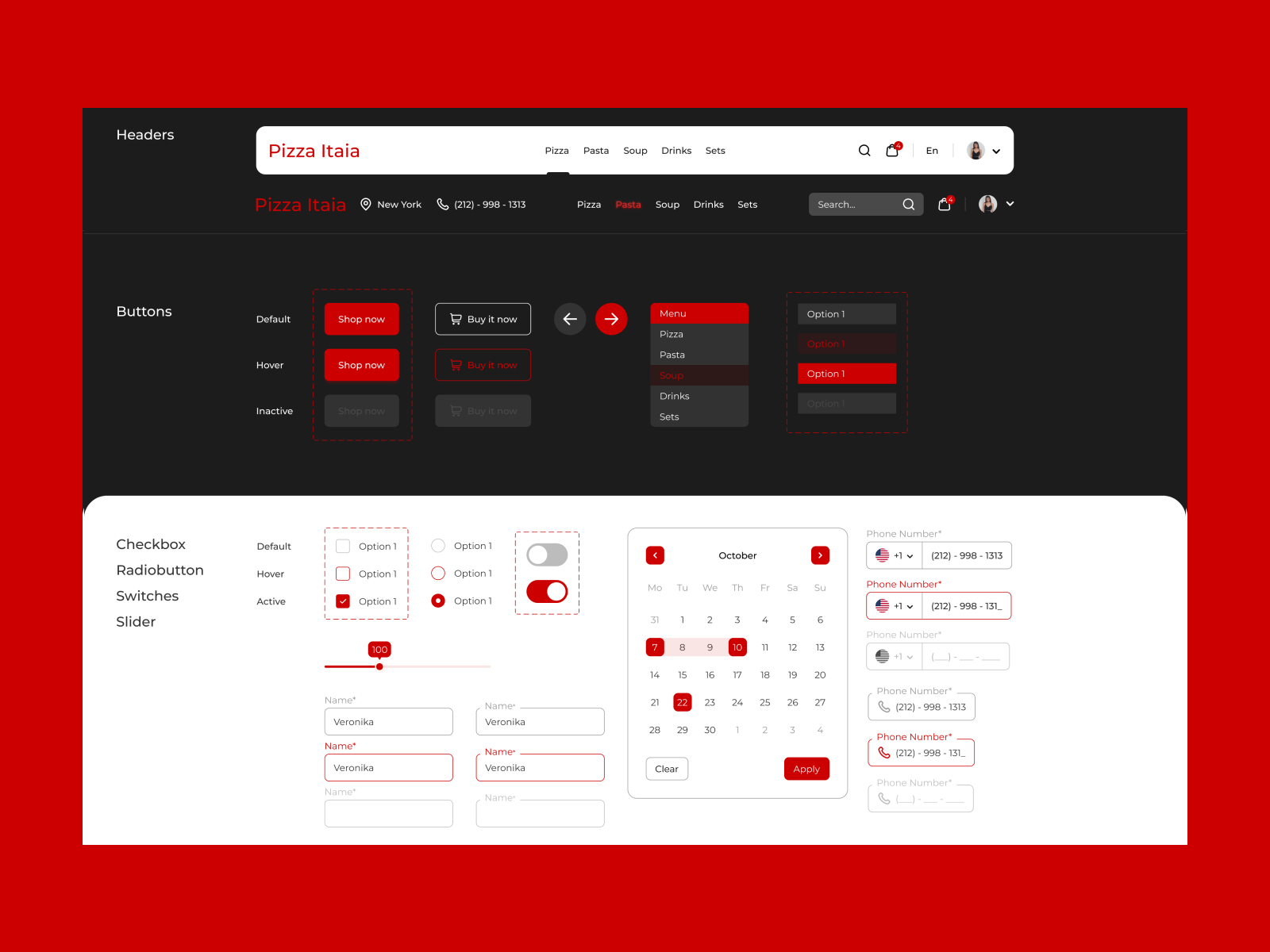 UI Kit by Veronika Fesenko on Dribbble