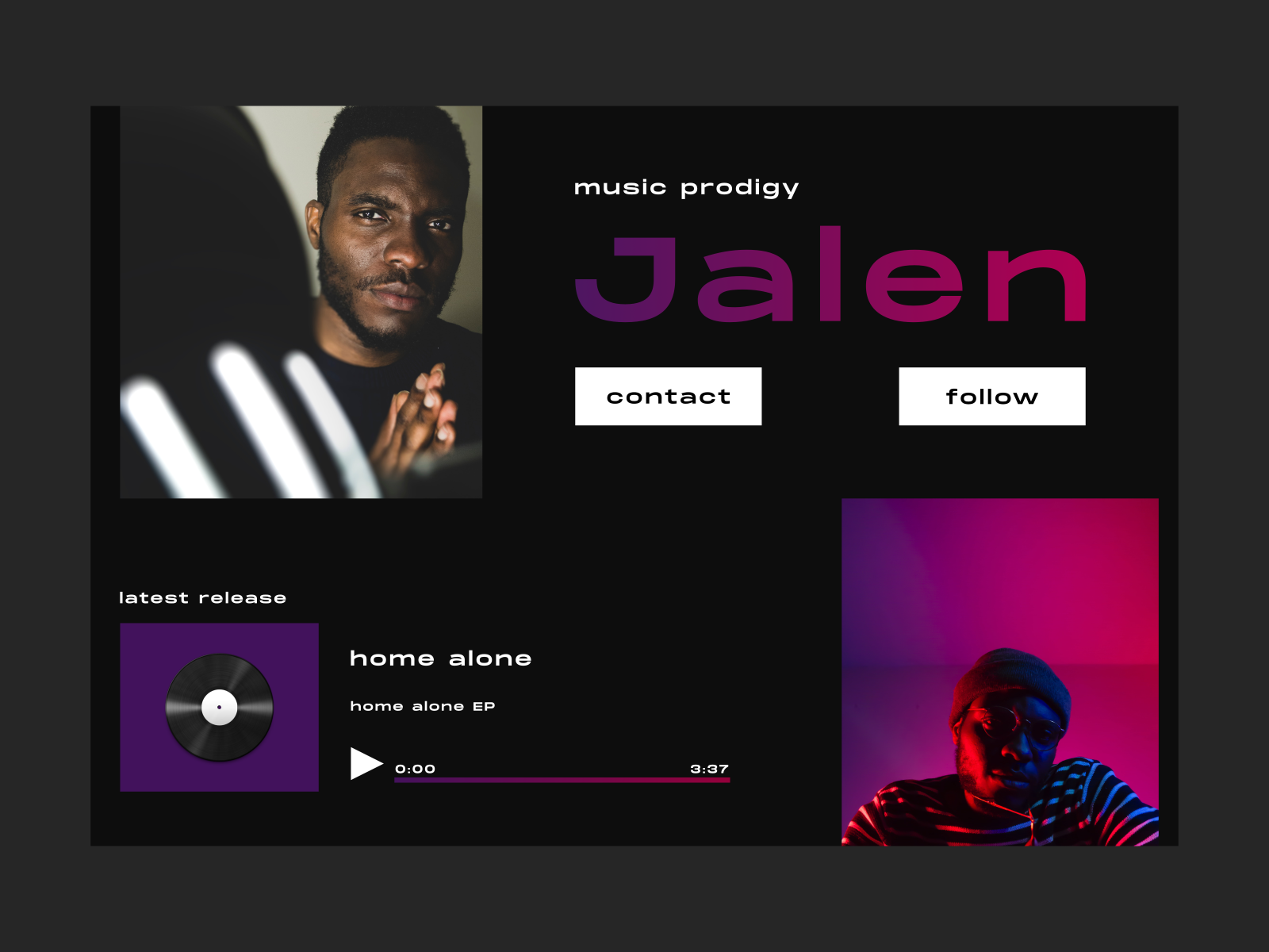 Daily UI 006 - User Profile Grid by Jaden Bair on Dribbble