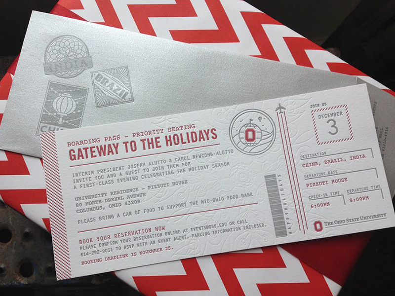 OSU Boarding Pass Holiday Invitation by Rachel Dangerfield on Dribbble