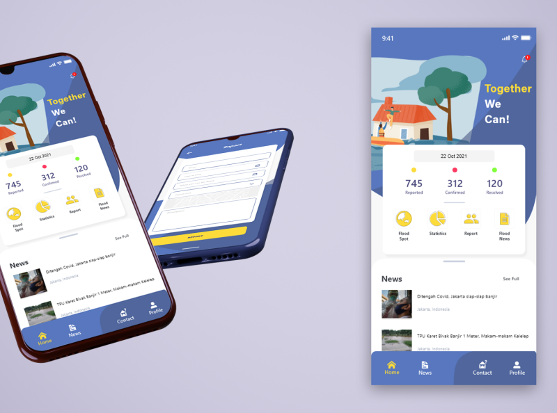UI Design : FLOOD REPORTING APP UI by Ignatius cahyo gutomo on Dribbble