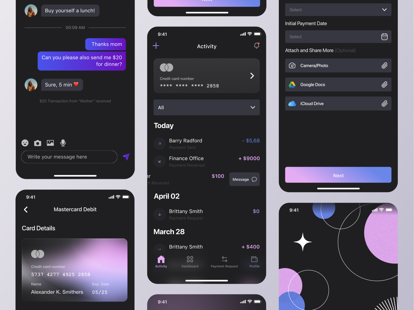 Payer App Mobile Application by Yuliia Boichuk for Fivecube on Dribbble