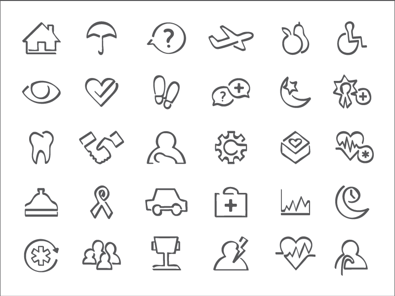 Maxwell Health Icon Set by Carrie Noonan on Dribbble