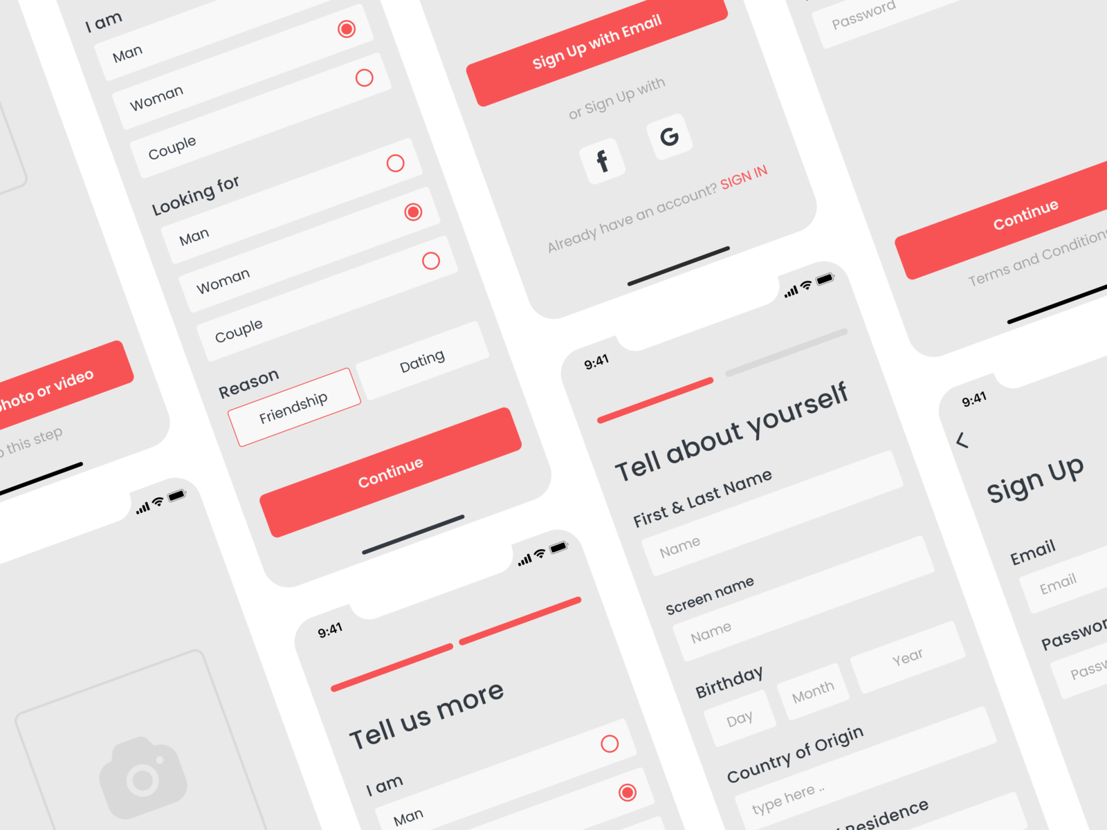 Dating App | Sign Up by Yuliya Popova on Dribbble