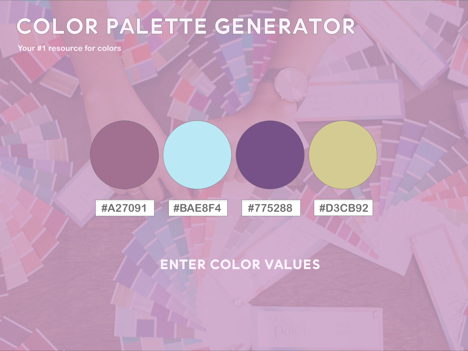 Design the UI for a simple color palette generator by Iris on Dribbble