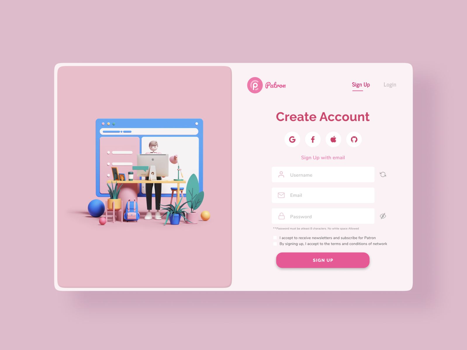Sign up Web UI by The Noobsters on Dribbble