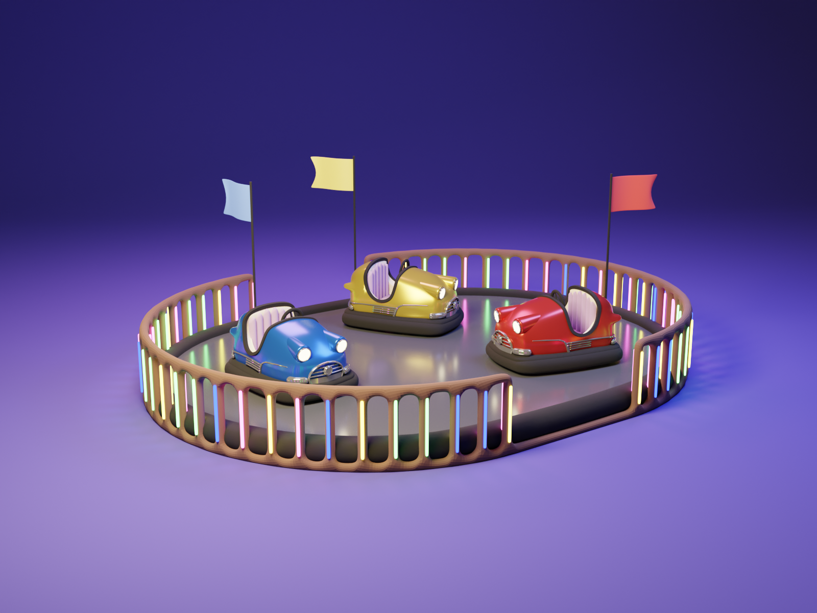 Funfair - Bumpy cars by Andrea on Dribbble