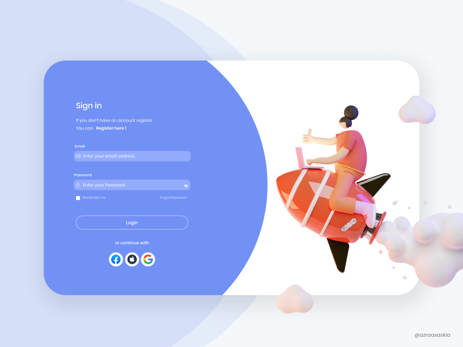Login Page by Azra Saskia Putri Delia on Dribbble