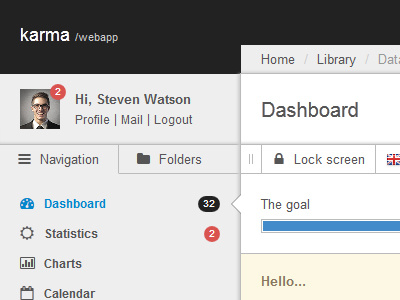 Karma Webapp UI by CreativeMilk on Dribbble
