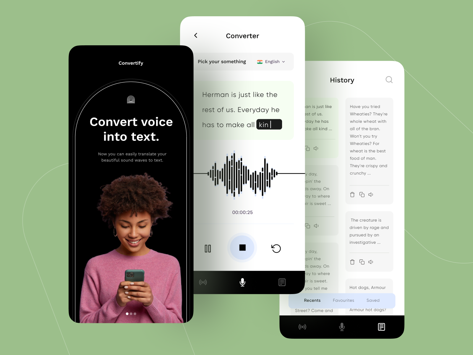 Convertify - Speech to text AI app by Crazydes - UX UI Design Studio on ...