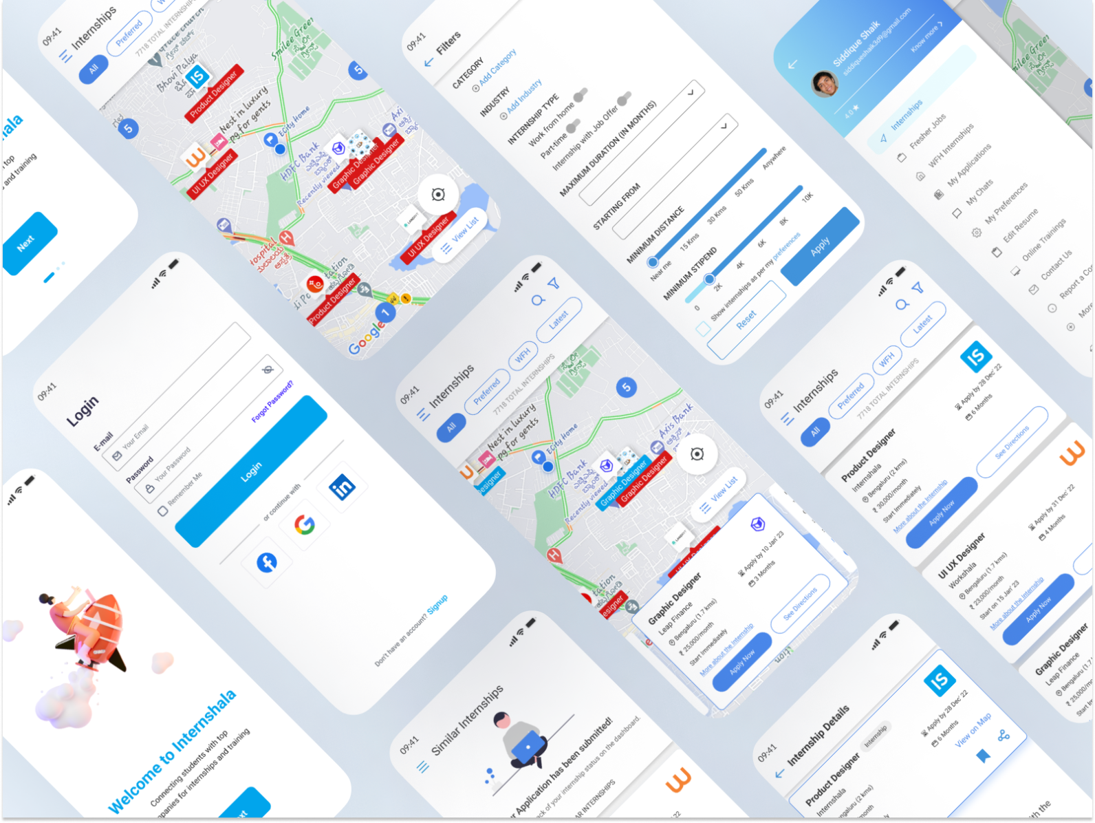 Internshala Map Interface Screens by Siddique Shaik on Dribbble