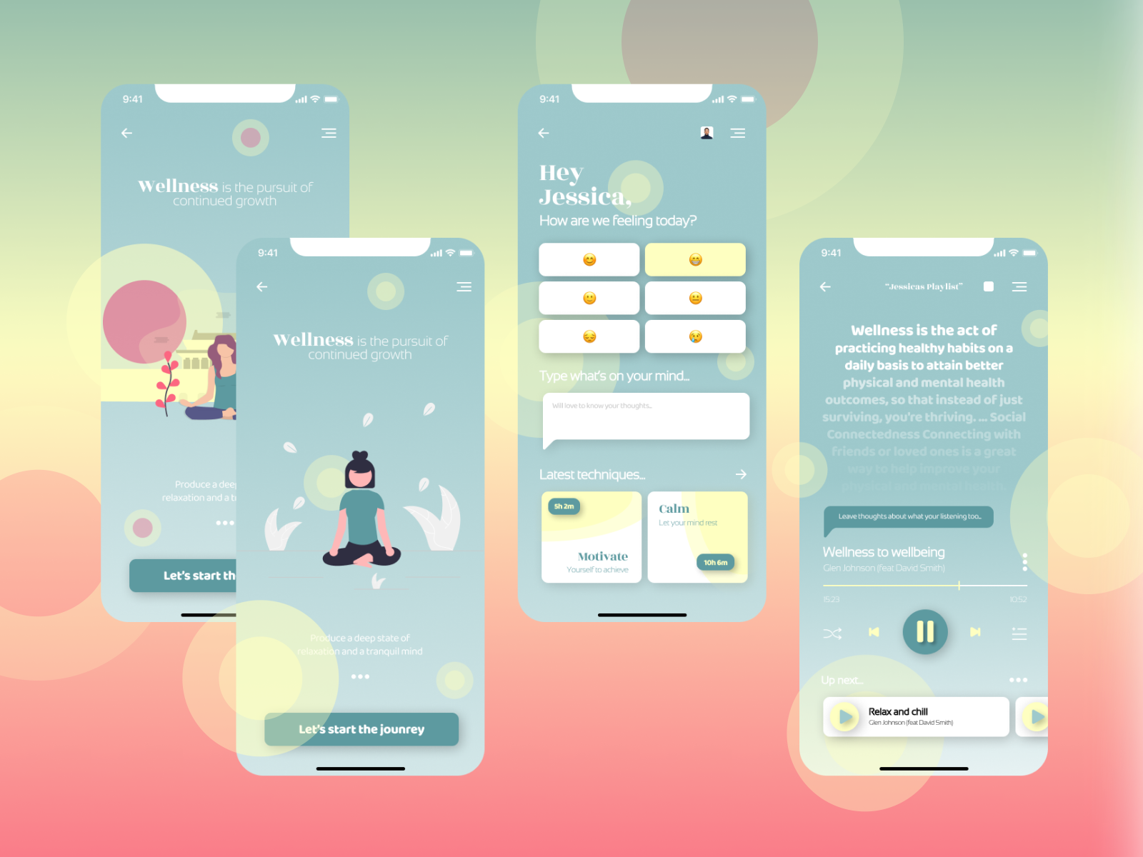Wellness app - Mobile interface by Yemi Olaosebikan on Dribbble