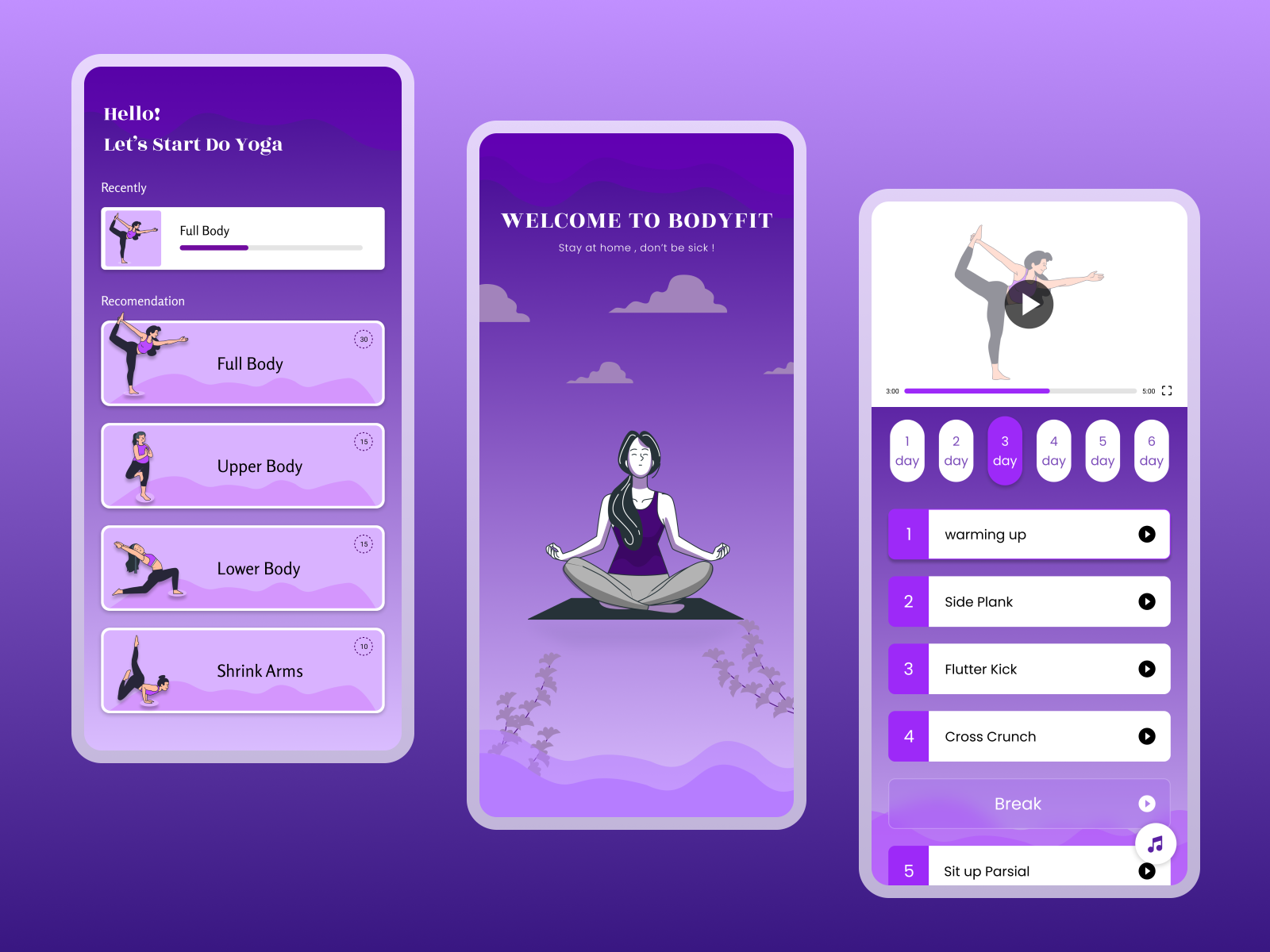 BODYFIT - Yoga at home by Rere Chintya on Dribbble