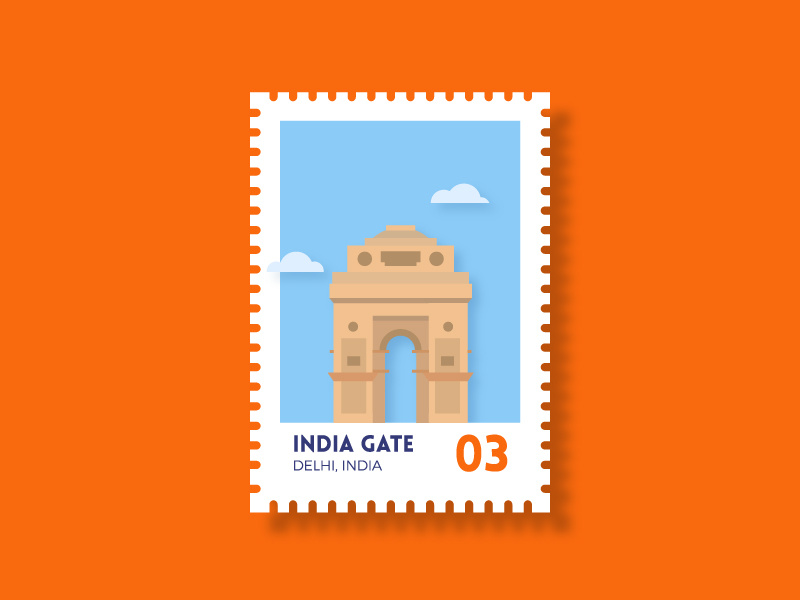 India Gate | Stamp Design | tamilperspective