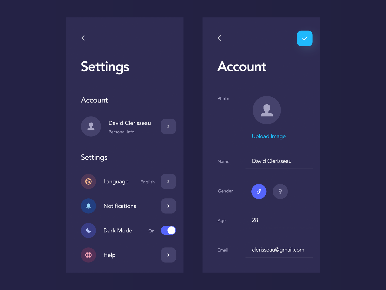 App Settings by Den Klenkov on Dribbble