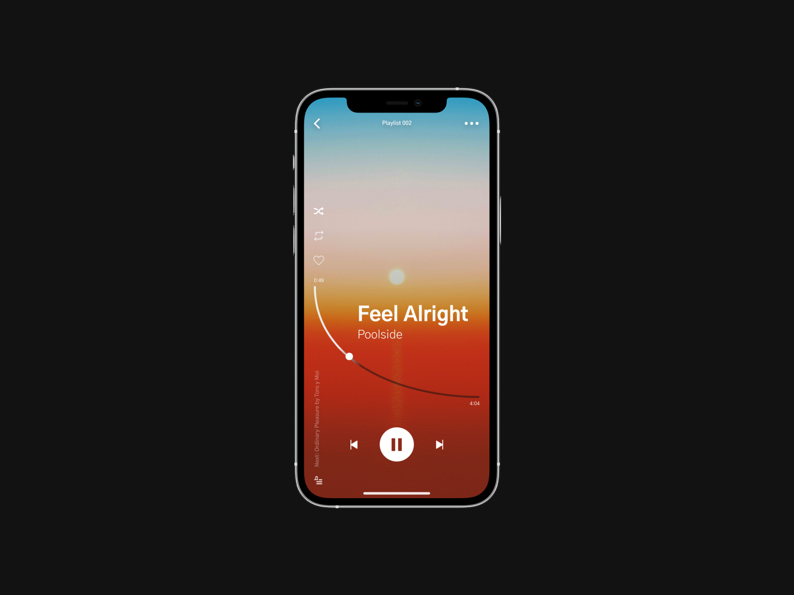 Media player UI by Rachel Pritykin on Dribbble