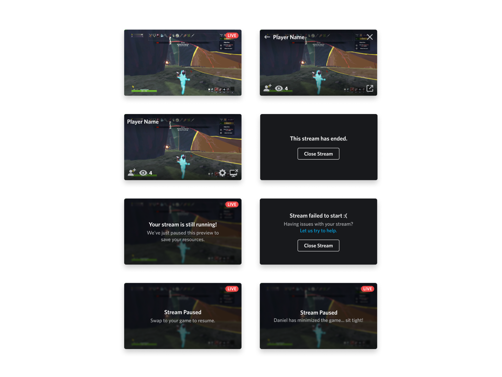 Picture in Picture Stream States by Daniel Destefanis on Dribbble