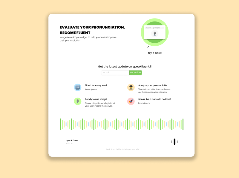 Speak Fluent - landing page mockup by Achraf on Dribbble