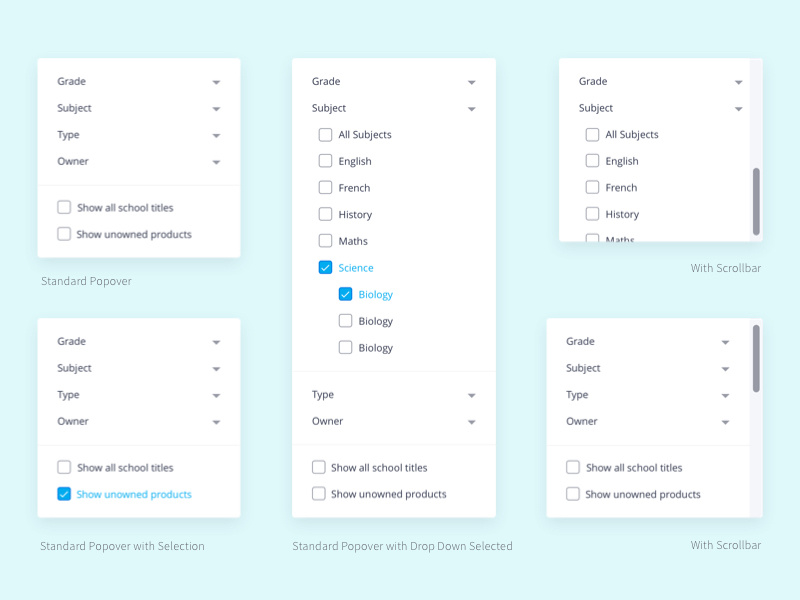 Popovers UI Kit by Alyoop on Dribbble