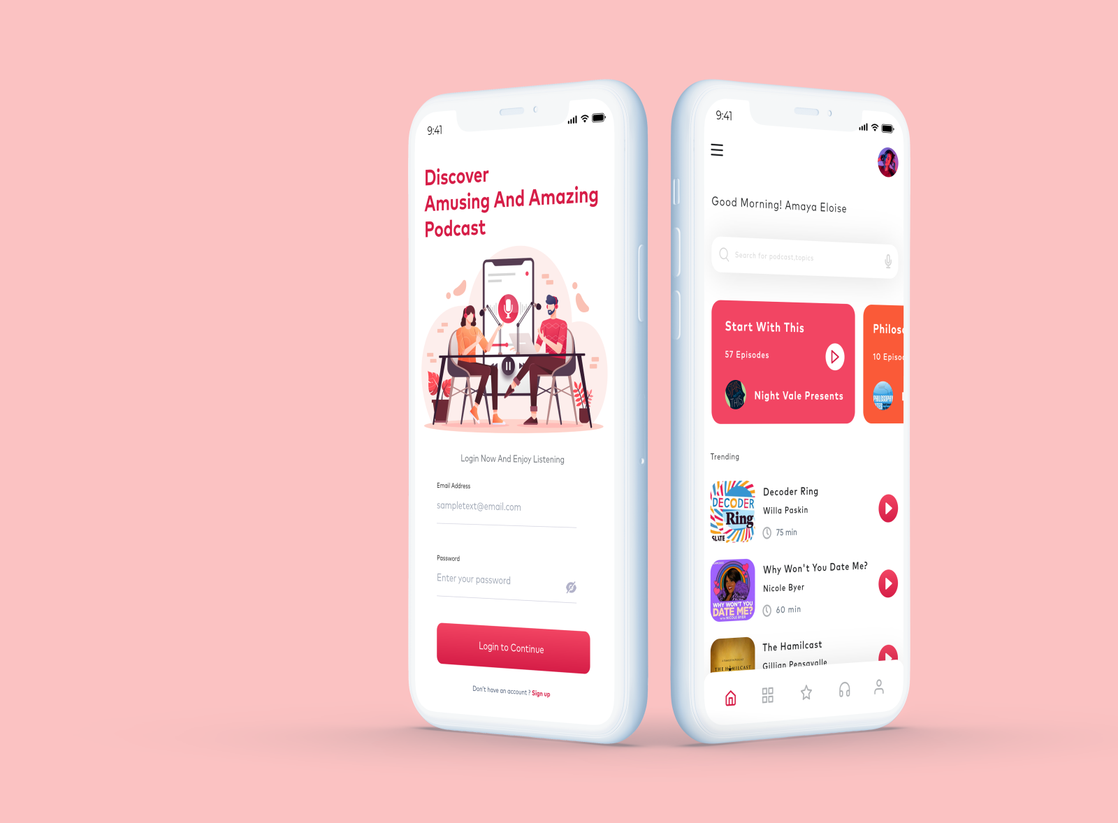 Podcast App UI by ArtAasom on Dribbble