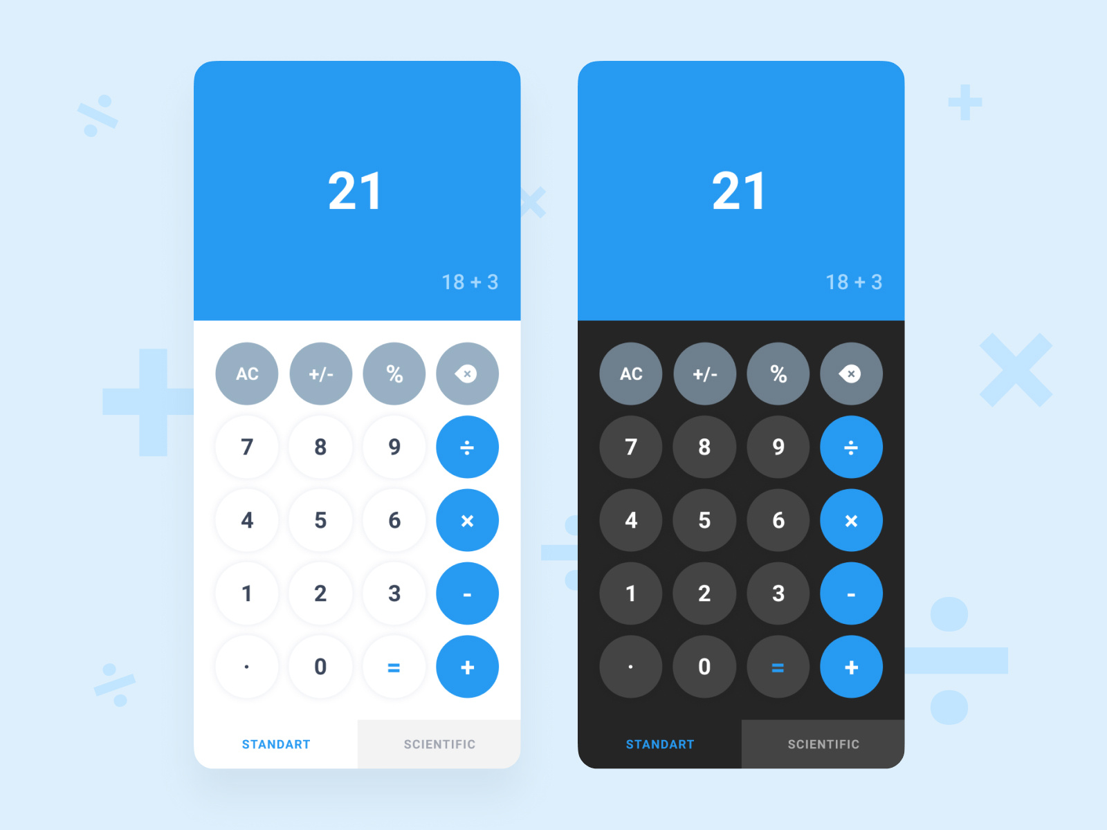 Calculator App | Light / Dark Mode by Peter Hodak on Dribbble
