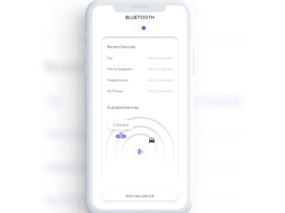 Bluetooth App UI by Shayom Satuluri on Dribbble