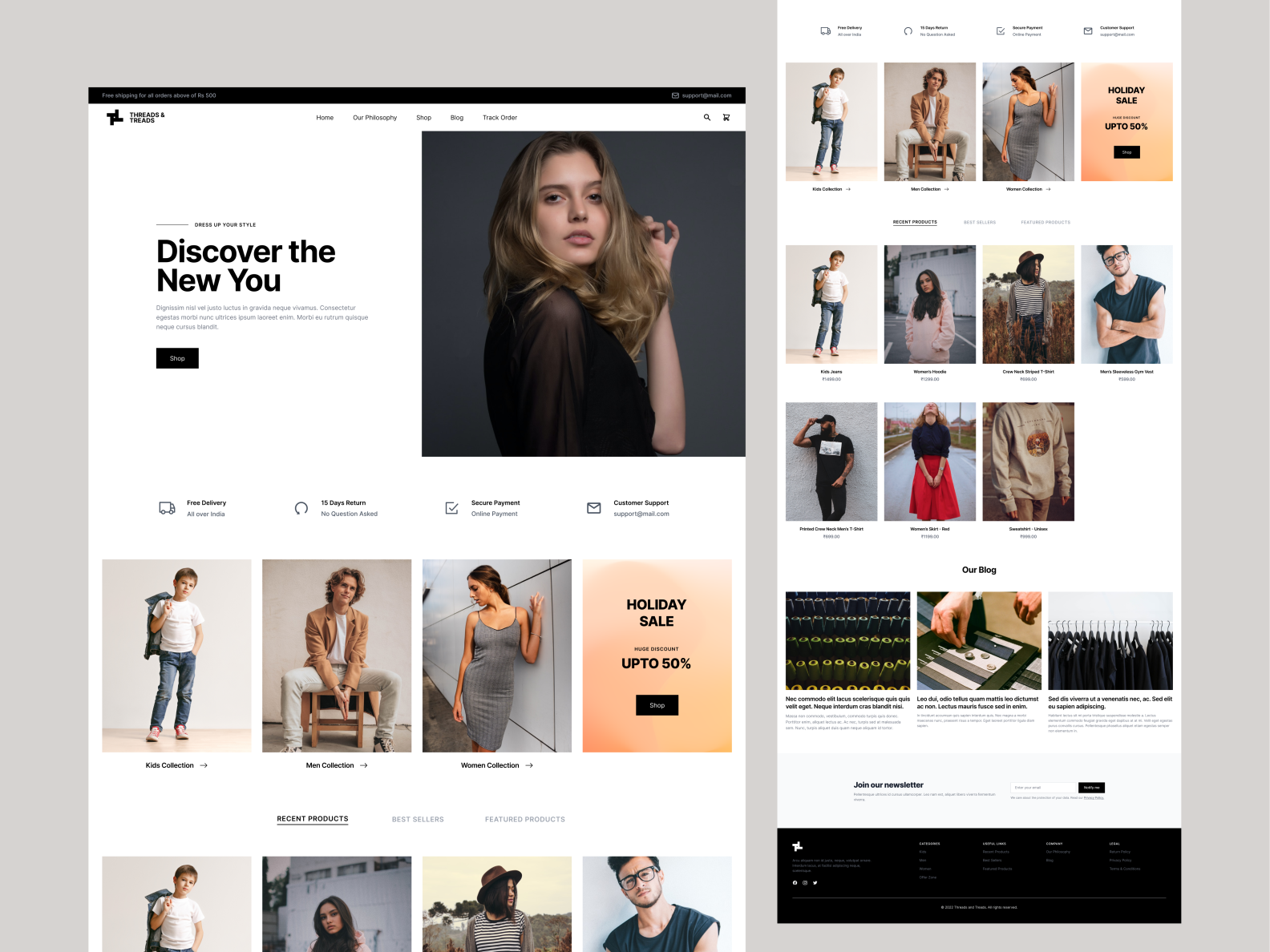 Threads and Treads - Home page design by Vignesh on Dribbble