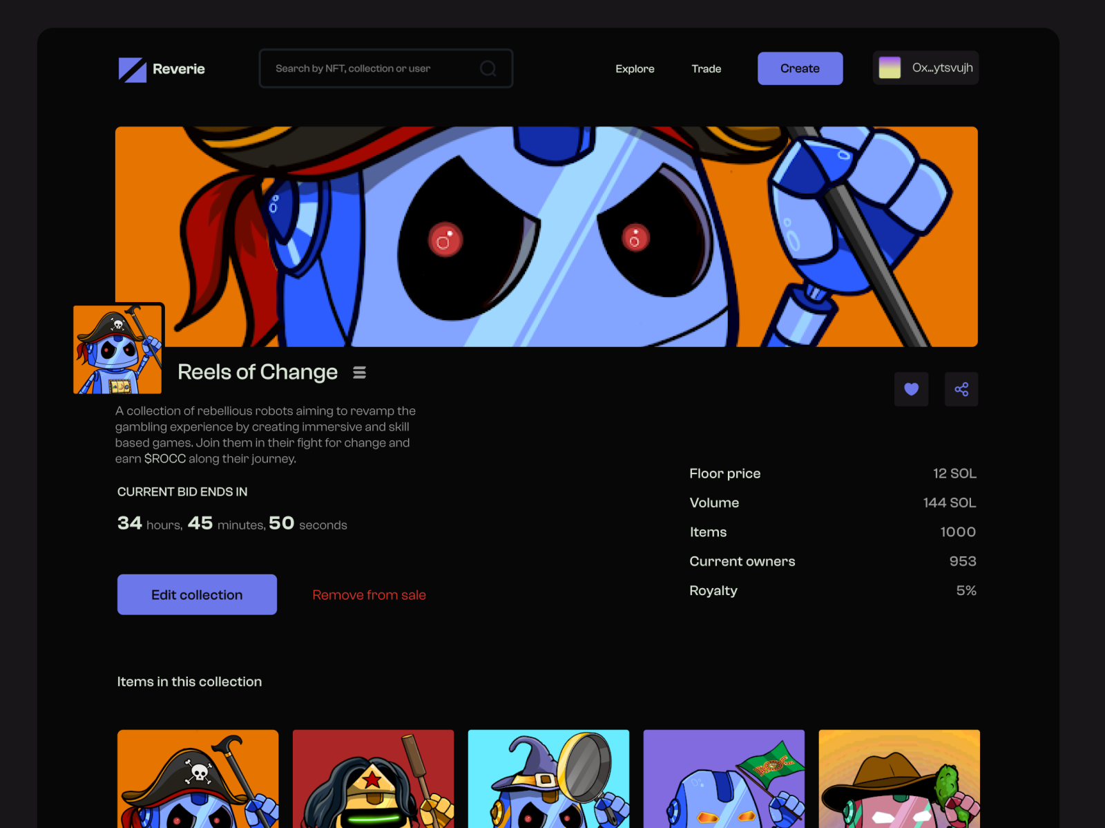 NFT collections page by Favour Ajefu on Dribbble