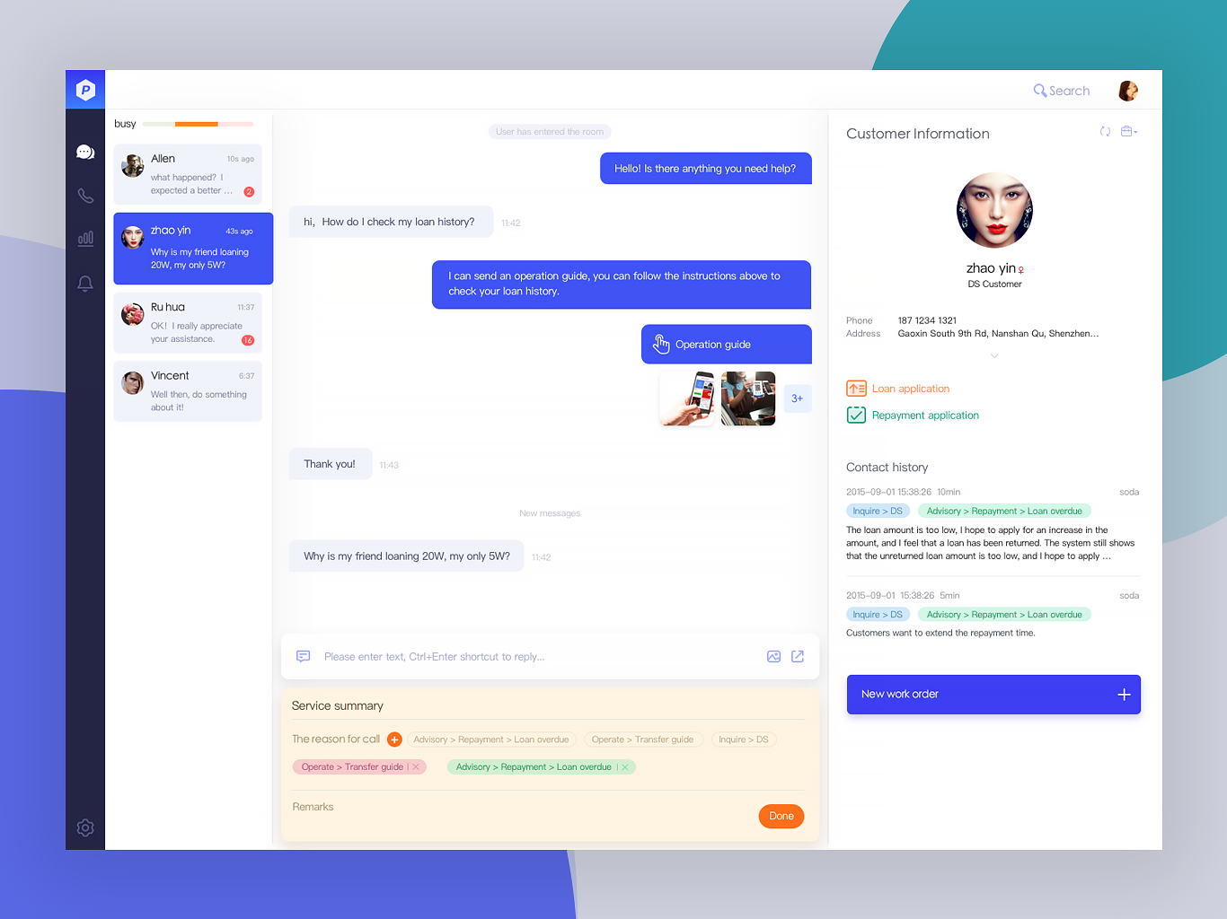 Customer Service Center system by VanTIME on Dribbble