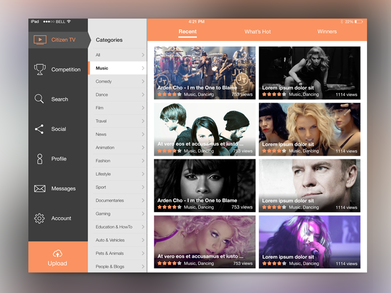 Citizen.tv iPad app by Alexander Protikhin on Dribbble