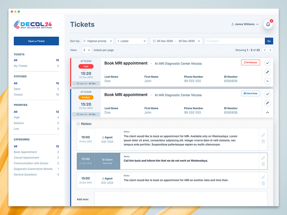 Call Center Ticketing Dashboard UI UX Design by Andreas Christofi on ...