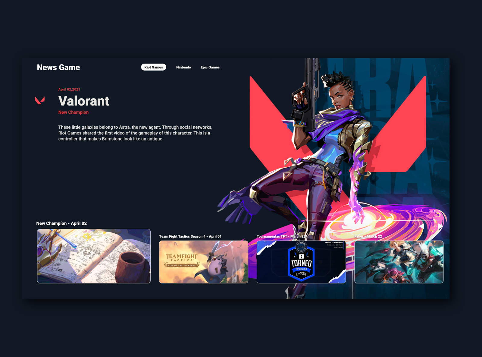 Valorant - UI/UX - News Website by Diego Pérez Carrasco on Dribbble
