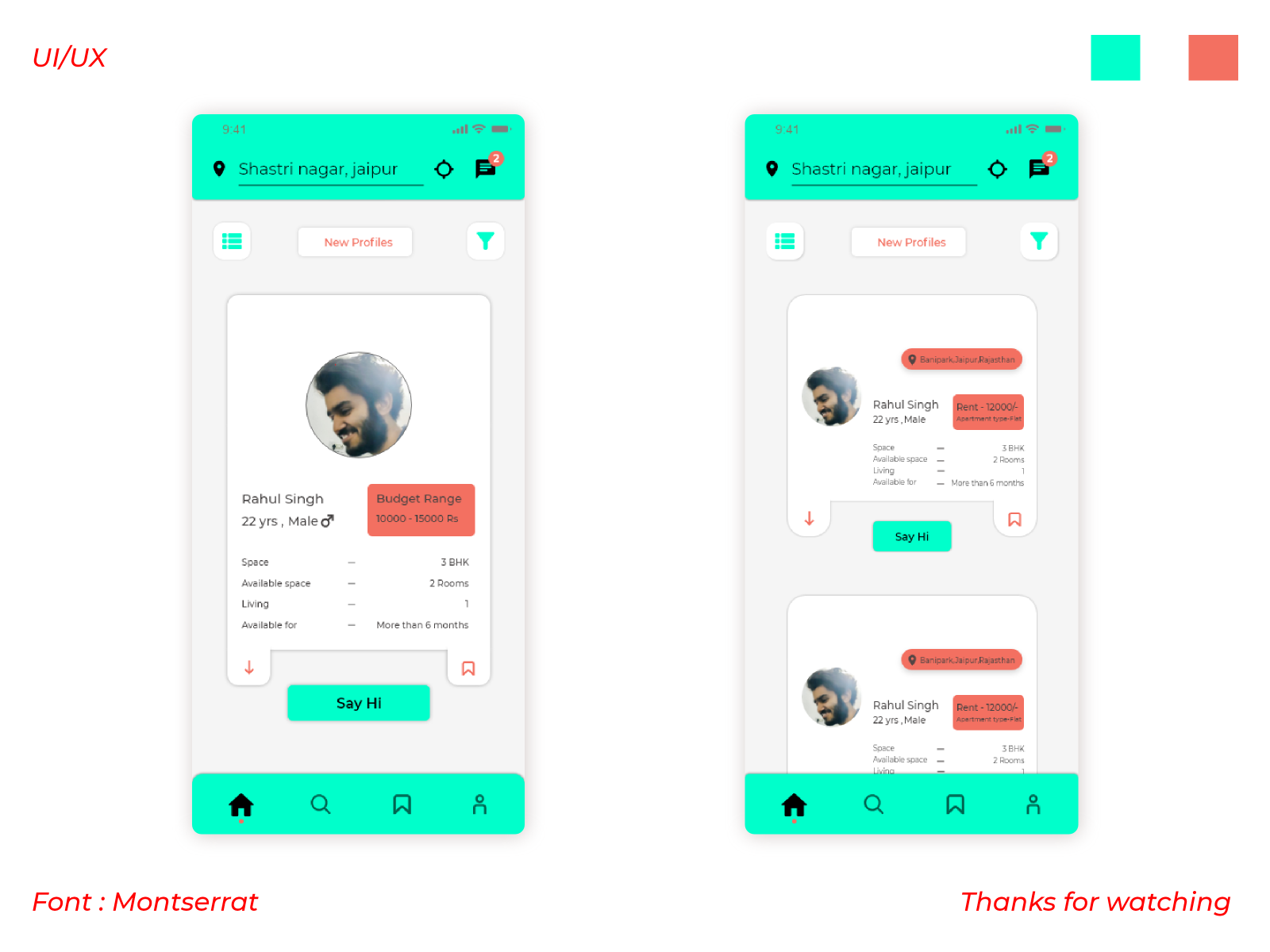 UI of a Roommate finder app by Rahul bhojwani on Dribbble