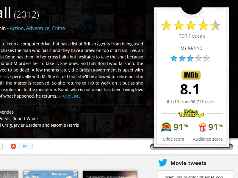 Movie ratings by Petros Dimitriadis (pd) on Dribbble
