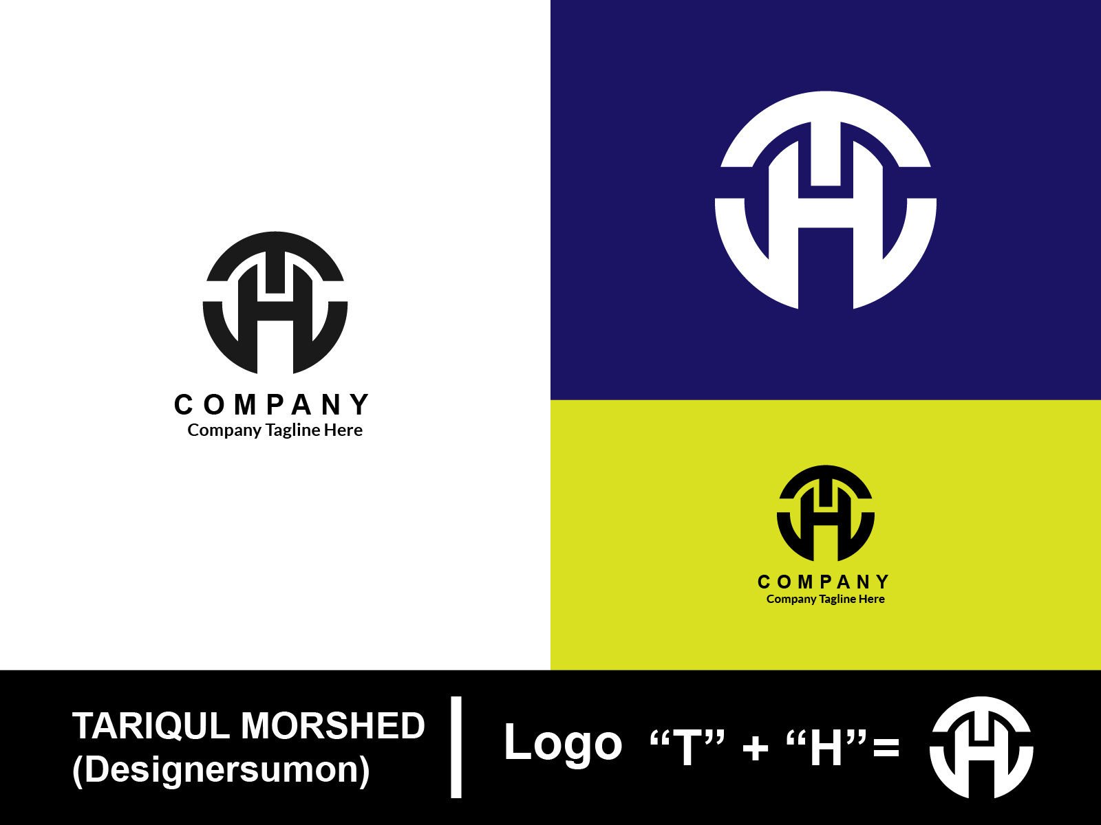Letter Logo by TH by Tariqul Morshed on Dribbble