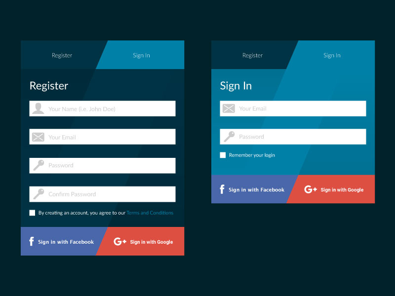 Sign In Form by Andy Hall on Dribbble