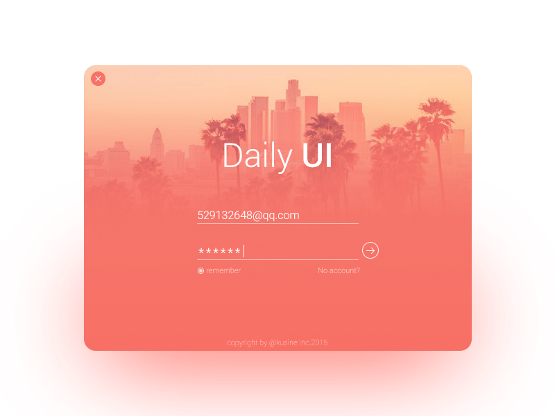 Daily UI #001 Sign In by kusine on Dribbble
