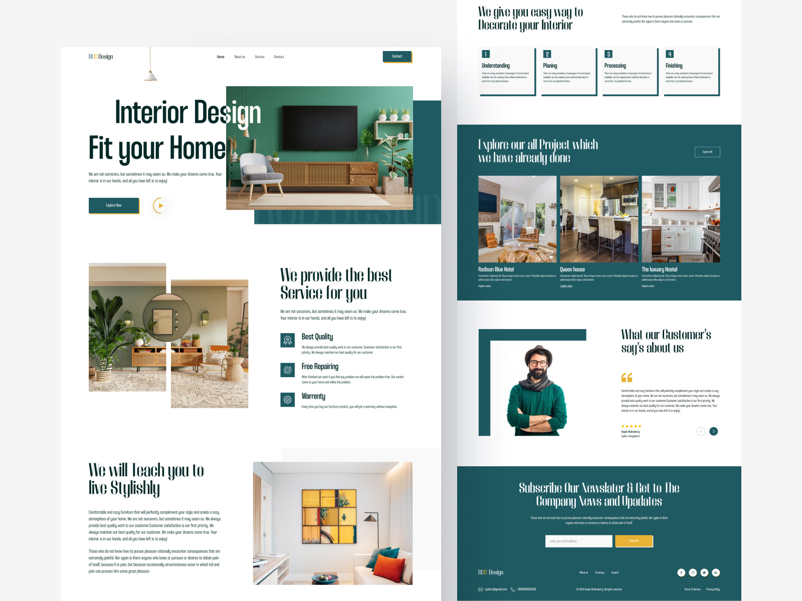 Interior Design landing page by Rupak Chakraborty on Dribbble