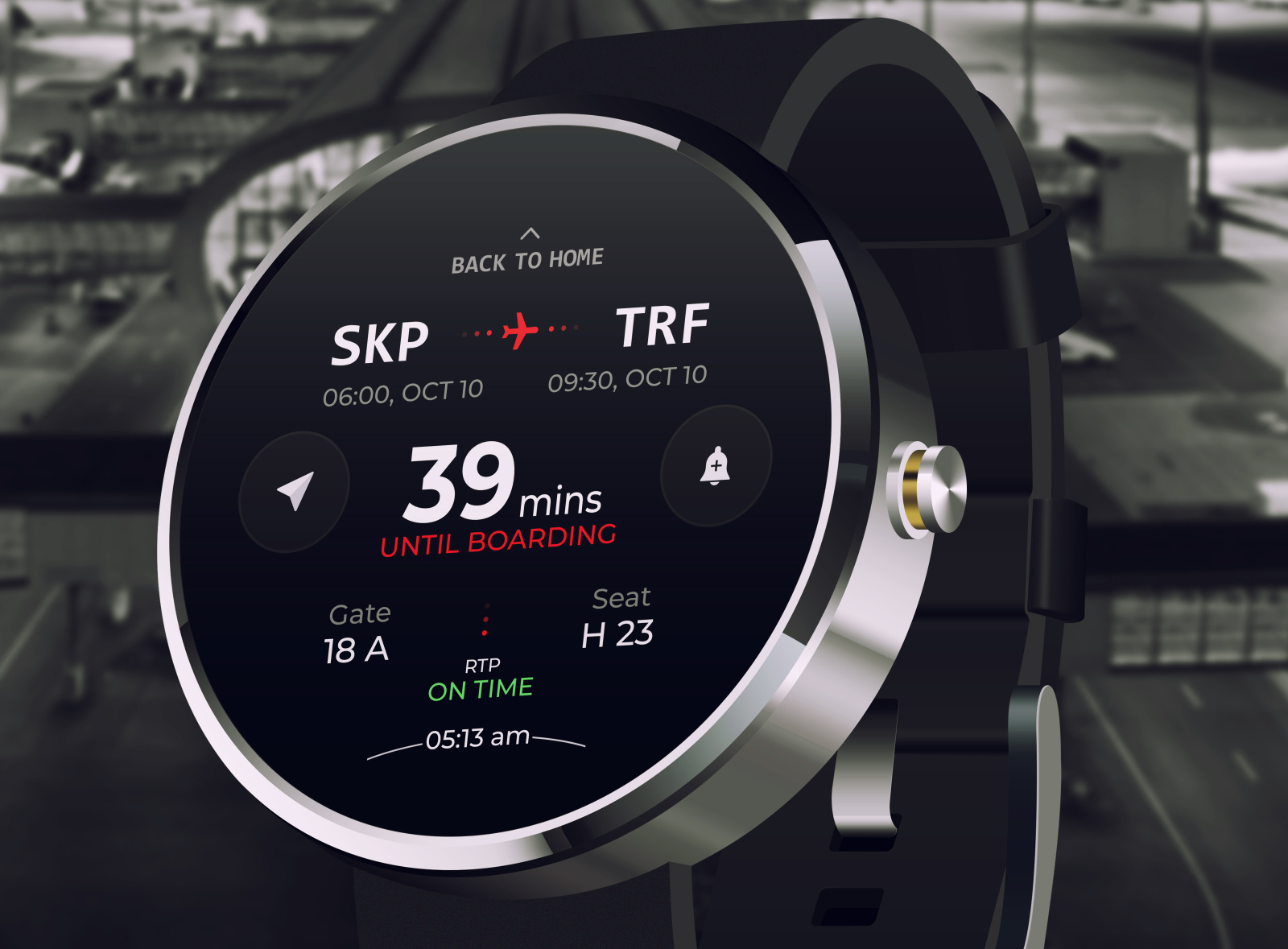 Smart Watch UI Design - Flight App by Miloš Mladenovski on Dribbble