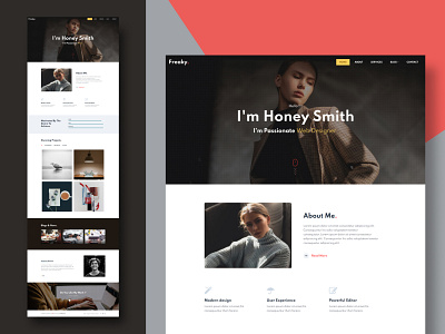 Freaky — Personal Website Template by W3Layouts on Dribbble