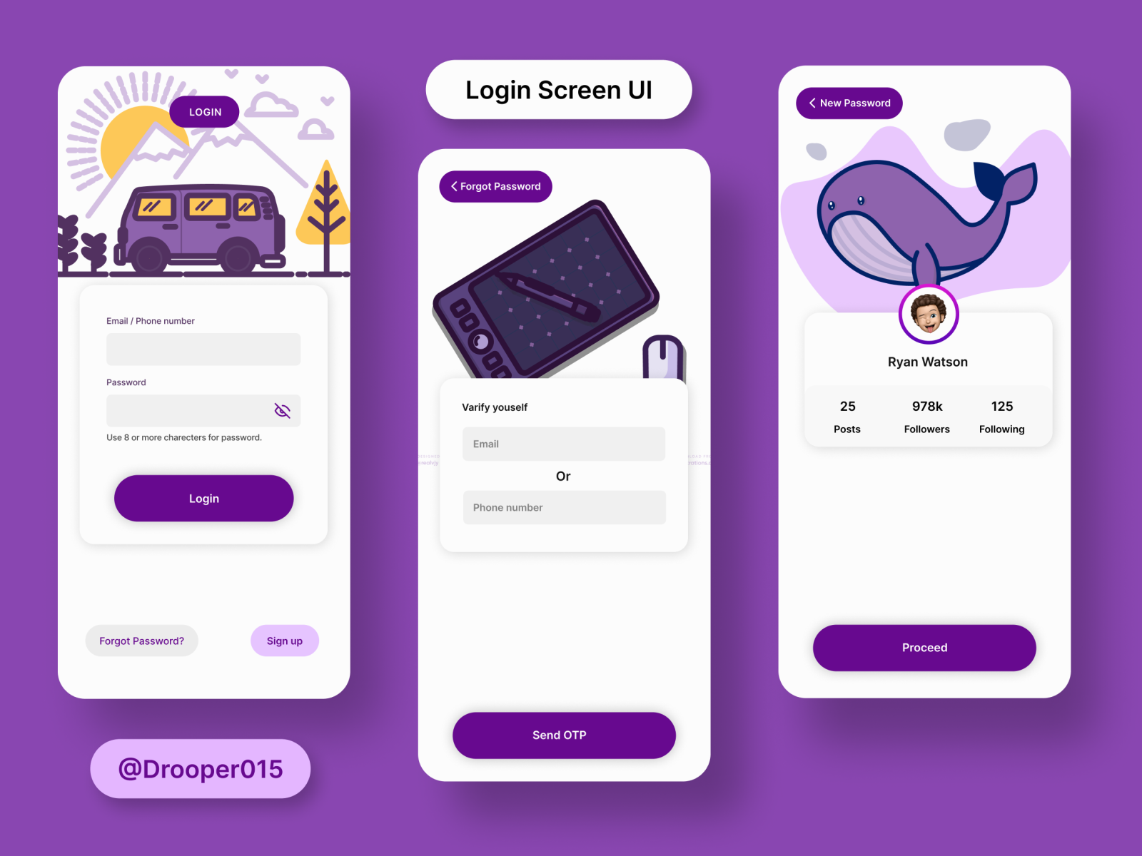 Login Screen - Only UI Trend by Srikrishna Ghosh on Dribbble